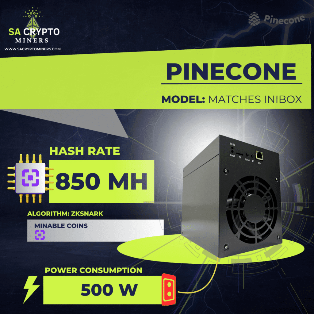 Pinecone Matches INIBOX Initverse 850MH Miner 500W - SA Crypto Miners